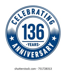136 Years Anniversary Logo Template Vector Stock Vector (Royalty Free ...