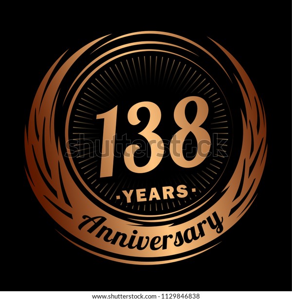 138 Years Anniversary Anniversary Logo Design Stock Vector (Royalty ...
