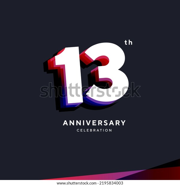 13th Anniversary Logo Design Number 13 Stock Vector (Royalty Free ...
