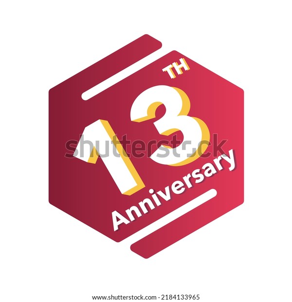 13th Years Anniversary Logo Vector Design Stock Vector (Royalty Free ...