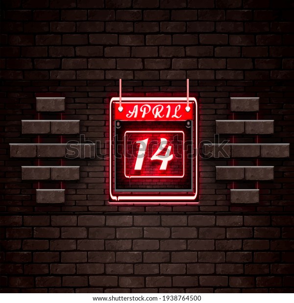 14 April Calendar Icon Vector Illustration Stock Vector (Royalty Free ...