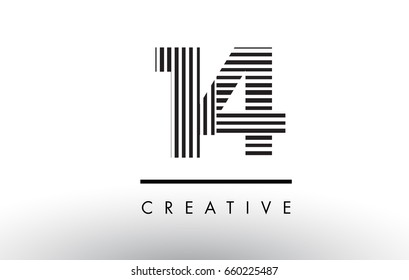 14 Black White Number Logo Design Stock Vector (Royalty Free) 660225487 ...