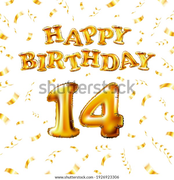 14 Happy Birthday Message Made Golden Stock Vector (Royalty Free ...