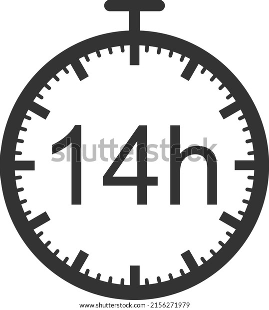 icono de temporizador de 14 horas,: vector de stock (libre de regalías ...