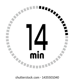 14 Minutes Countdown Timer Digital Counter Stock Vector (Royalty Free ...