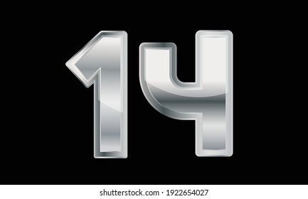 14 Silver Elegant Modern 3d Number Stock Vector (Royalty Free ...