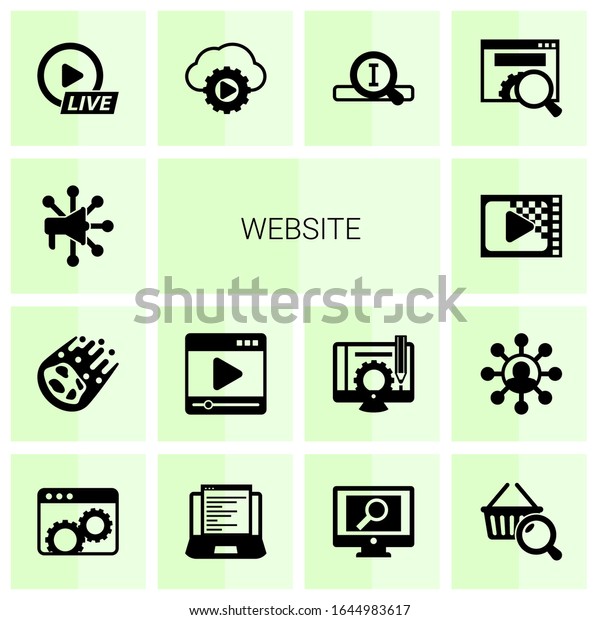 14 Website Filled Icons Set Isolated Stock Vector (Royalty Free) 1644983617
