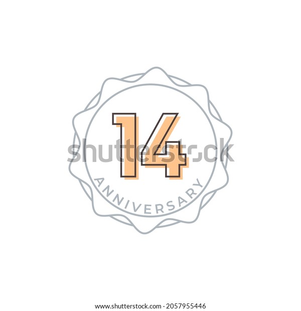 14 Year Anniversary Celebration Vector Badge Stock Vector (Royalty Free ...