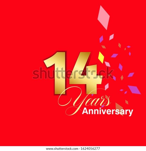 14 Year Anniversary Vector Template Design Stock Vector (Royalty Free ...