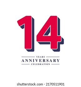 14 Years Anniversary Celebration Vector Template Stock Vector (Royalty ...