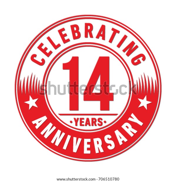 14 Years Anniversary Logo Vector Illustration Stock Vector (Royalty ...