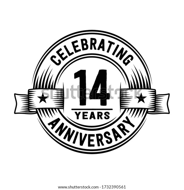 14 Years Logo Design Template 14th Stock Vector (Royalty Free ...