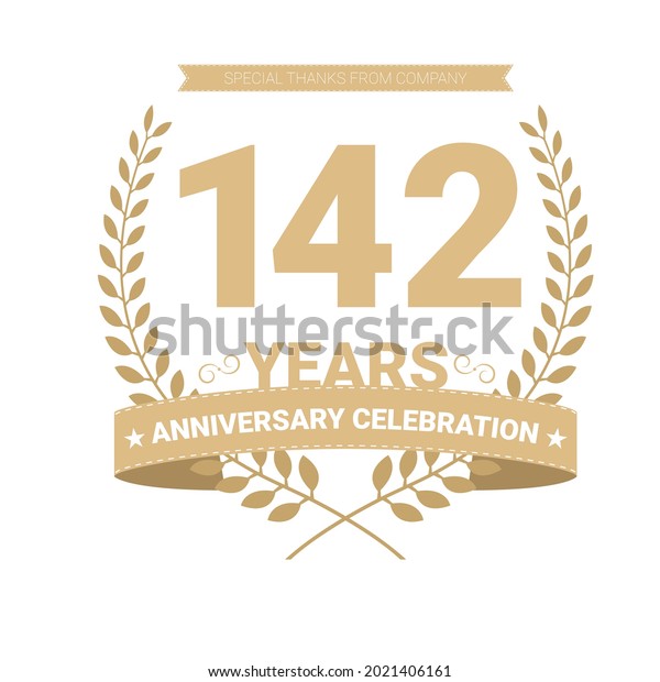 142 Years Anniversary Vector Icon Logo Stock Vector (Royalty Free ...