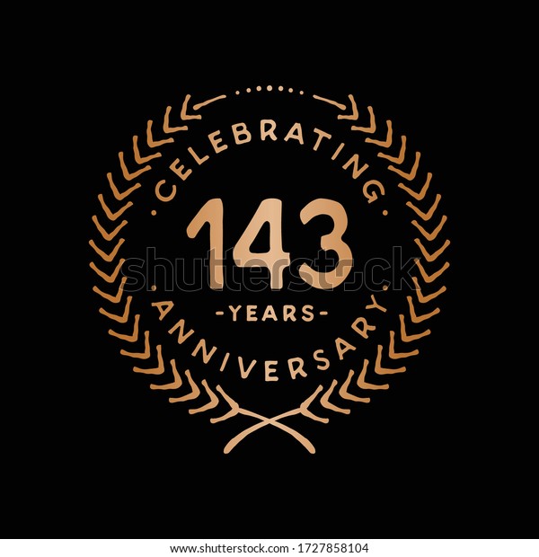 143 Years Design Template 143rd Logo Stock Vector (Royalty Free ...