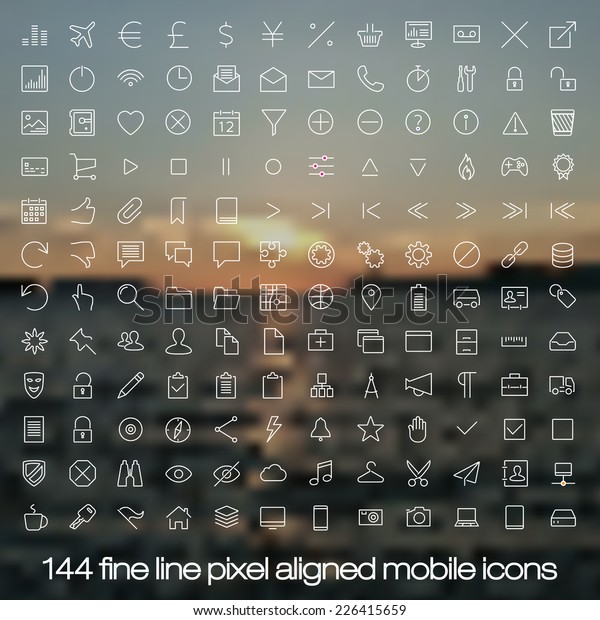 144 Cutting Edge Modern Icons Mobile Stock Vector (Royalty Free ...