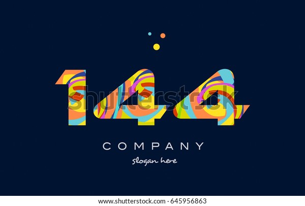144 Number Digit Numeral Logo Colored: vector de stock (libre de ...