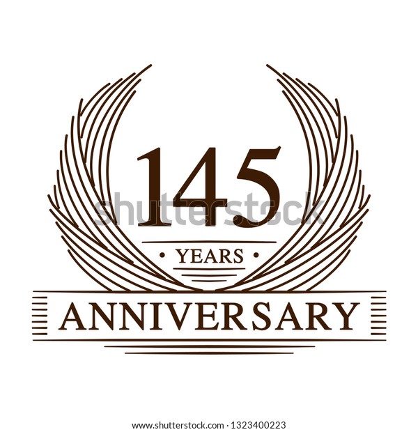 145 Years Design Template 145th Anniversary Stock Vector (Royalty Free ...