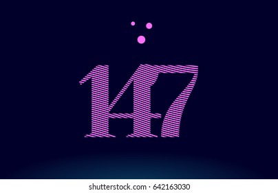 147 Number Digit Logo Pink Line Stock Vector (Royalty Free) 642163030 ...