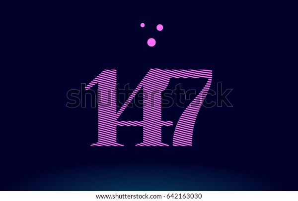 147 Number Digit Logo Pink Line Stock Vector (Royalty Free) 642163030 ...