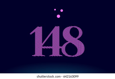 148 Number Digit Logo Pink Line Stock Vector (Royalty Free) 642163099 ...
