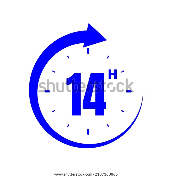 14hours Icon Symbol Blue Time Oclock Stock Vector (Royalty Free ...
