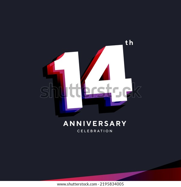 14th Anniversary Logo Design Number 14 Stock Vector (Royalty Free ...