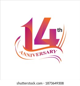 14th Anniversary Logo Vector Design: เวกเตอร์สต็อก (ปลอดค่าลิขสิทธิ์ ...