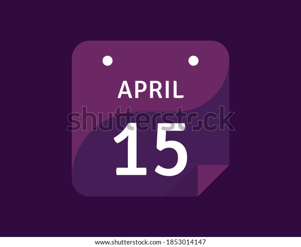 15 April April 15 Icon Single Stock Vector (Royalty Free) 1853014147 ...