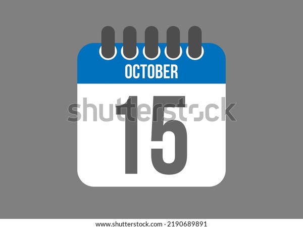 15 Calendar October Calendar Icon October Stock Vector (Royalty Free ...