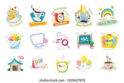 15 Collection Assorted Icons Vector Illustration Stock Vector (Royalty ...