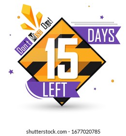 15 Days Left Countdown Tag Banner Stock Vector (Royalty Free ...