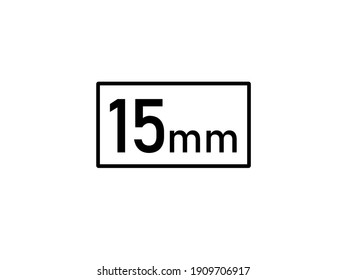 15 Millimeters Icon Vector Illustration Size Stock Vector (Royalty Free ...