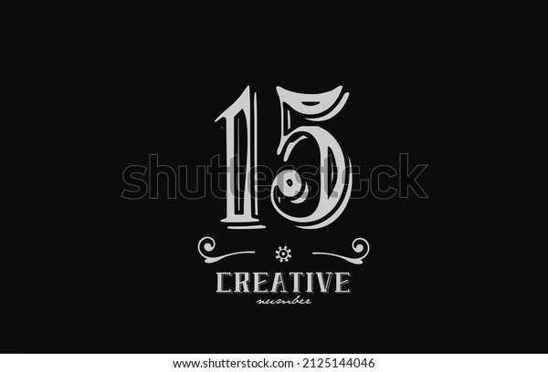 15 Number Logo Icon Black White: เวกเตอร์สต็อก (ปลอดค่าลิขสิทธิ์ ...