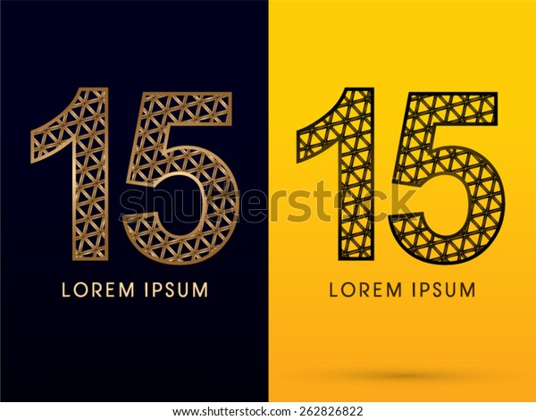 15 Number Luxury Font Designed Using Stock Vector (Royalty Free) 262826822