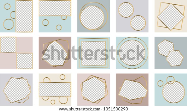 15 Social Media Grid Posts Templates Stock Vector (Royalty Free ...