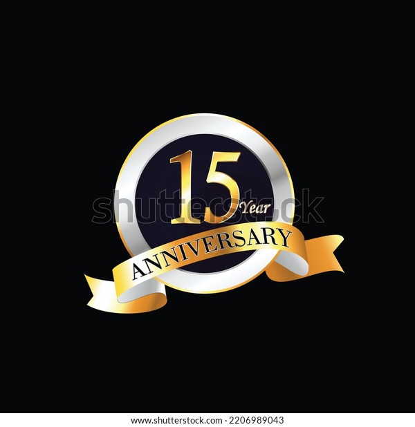 15 Year Anniversary Celebration Vector Design Stock Vector (Royalty ...