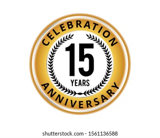 15 Years Anniversary Badge Vector Illustration Stock Vector (Royalty ...