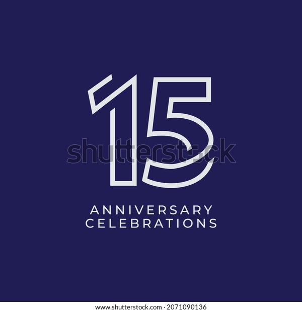 15 Years Anniversary Celebration Vector Template Stock Vector (Royalty ...