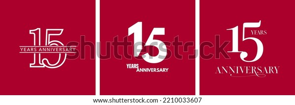 15 Years Anniversary Set Vector Icons Stock Vector (Royalty Free ...