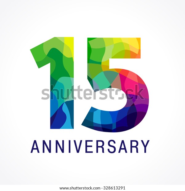 15 Years Old Celebrating Colored Logo Stock Vector (Royalty Free) 328613291