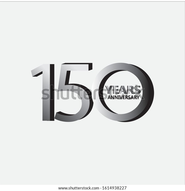 150 Anniversary Logo Silver Vector Design: vector de stock (libre de ...