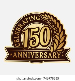 150 Years Anniversary Logo Template Vector Stock Vector (Royalty Free ...