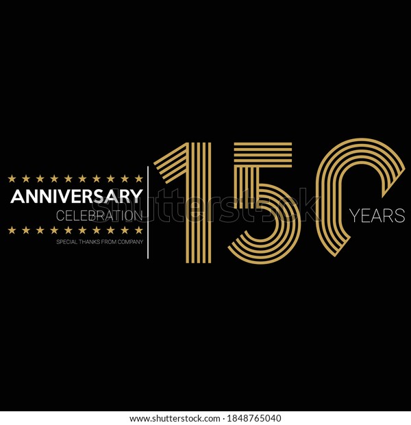 150 Years Old Celebrating Logo Happy Stock Vector (Royalty Free ...