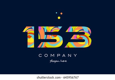 153 Number Digit Numeral Logo Colored Stock Vector (Royalty Free ...
