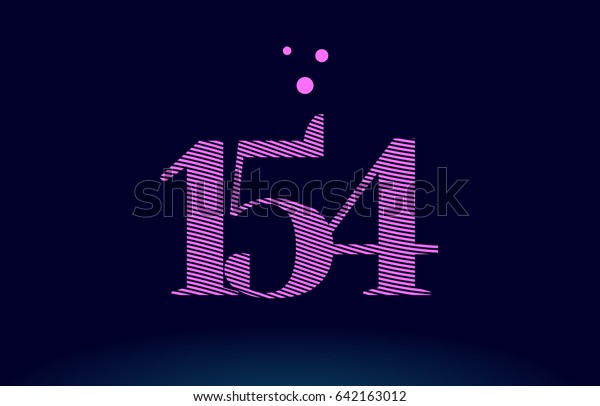 154 Number Digit Logo Pink Line Stock Vector (Royalty Free) 642163012