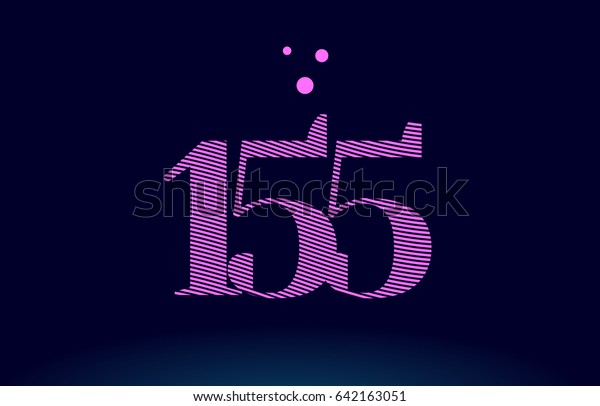 155 Number Digit Logo Pink Line Stock Vector (Royalty Free) 642163051 ...