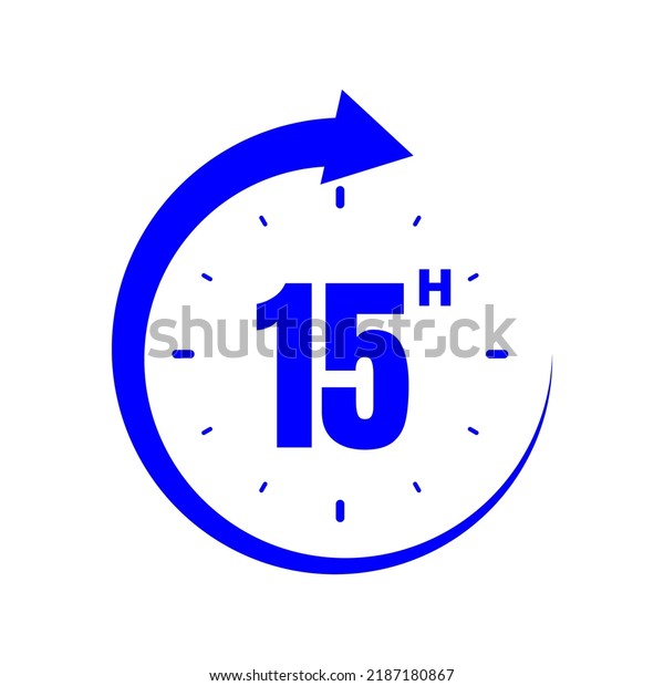 15hours Icon Symbol Blue Time Oclock Stock Vector (Royalty Free ...