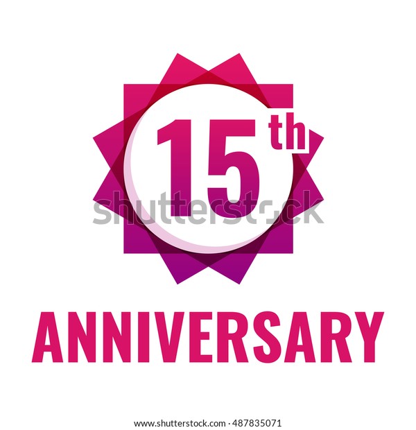 15th Anniversary Celebration Flat Vector Icon Stock Vector (Royalty ...