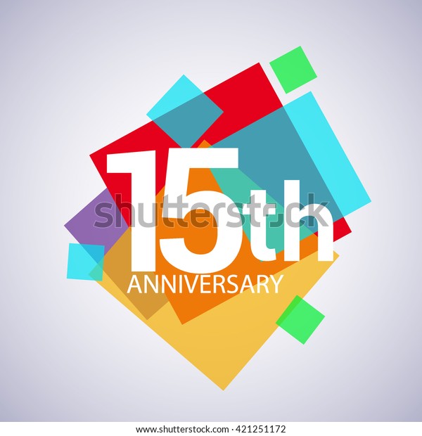 15th Anniversary Logo Vector Design Birthday Stock Vector (Royalty Free ...