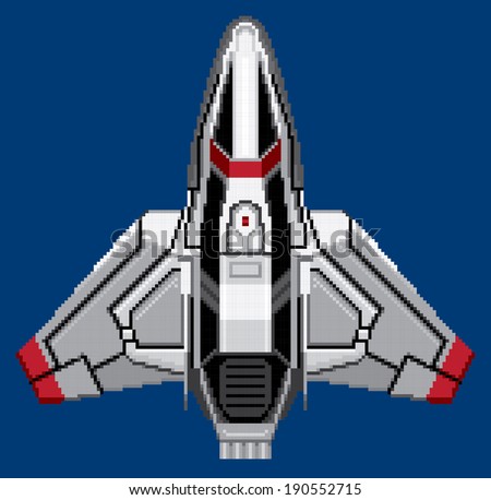 16 Bit Retro Spaceship Stock Vector (Royalty Free) 190552715 - Shutterstock